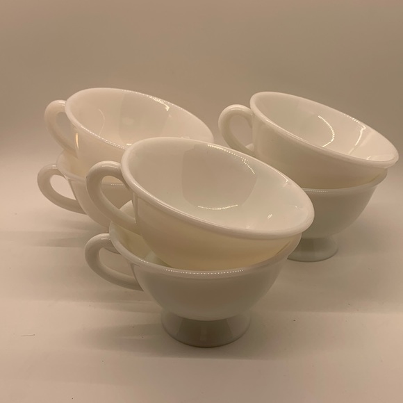 Vintage | Kitchen | Set Of 6 Vintage Milk Glass Tea Cups | Poshmark